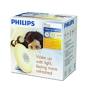 Philips Wake-up Light, Sunrise Simulation, Bedside Lamp, Tap to Snooze, HF3500/60