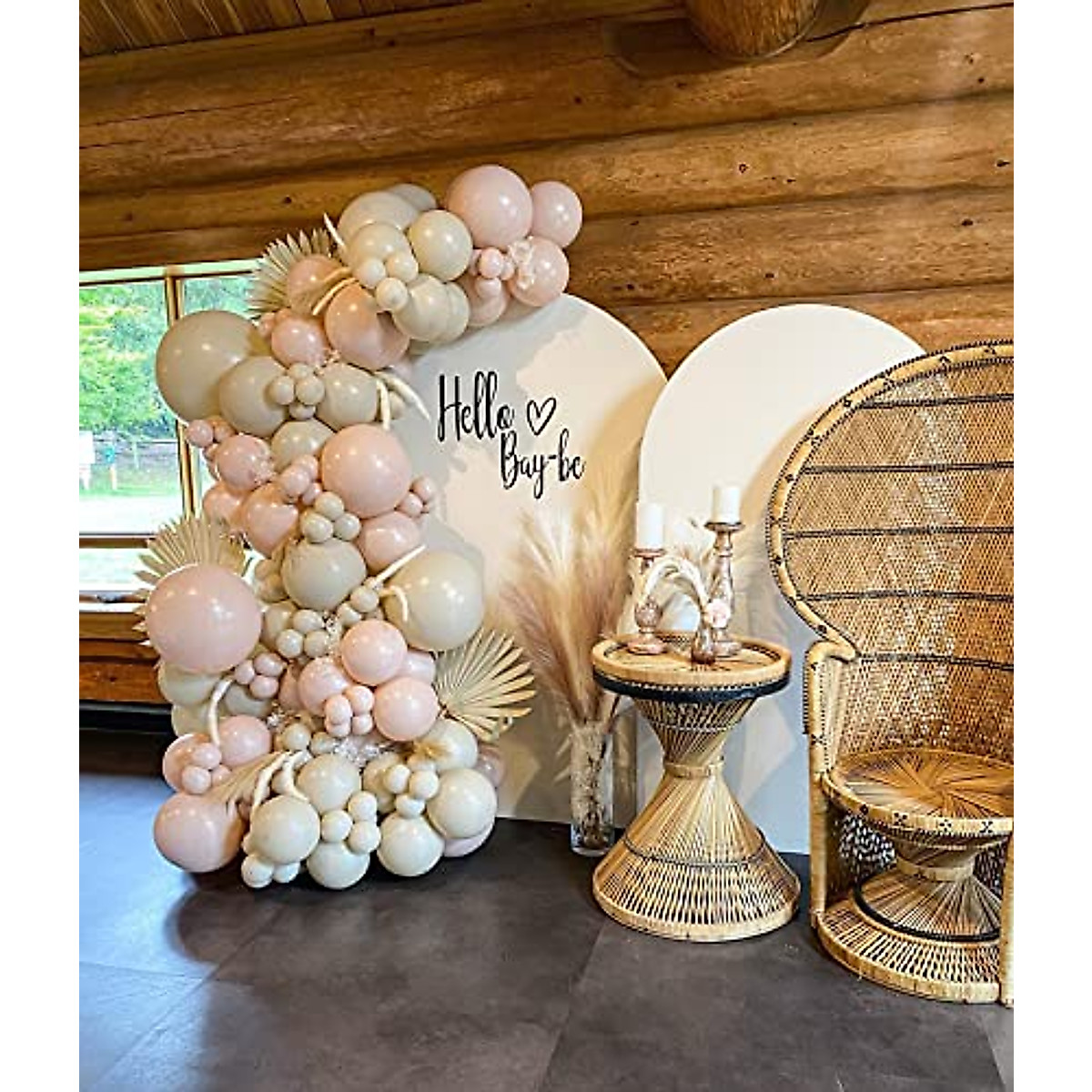 Chiara Backdrop Arched Wall, Metal Arch Stand and Fabric Backdrop Cover Decor for Baby Shower, Wedding, Birthday Parties, Photo Background Decoration (4FT X 7FT, Beige & White)