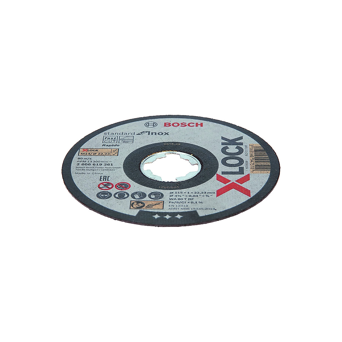Bosch Professional Straight Cutting Disc Standard (for INOX, X-Lock, Diameter 115 mm, Bore Diameter: 22.23 mm, Thickness: 1 mm)
