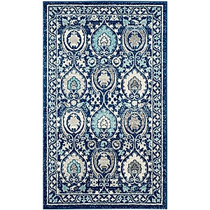 SAFAVIEH Evoke Collection 10' x 14' Blue/Ivory EVK251C Boho Non-Shedding Living Room Bedroom Dining Home Office Area Rug