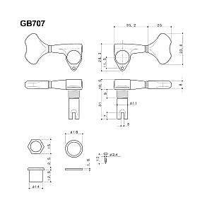 Gotoh Compact Bass Tuner Chrome (2 per side)