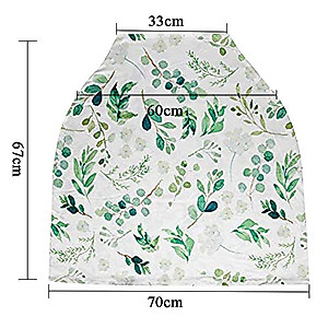NEWITIN 2 Pieces Flower Nursing Cover Breastfeeding Scarf Baby Car Seat Covers, Infant Stroller Cover, Carseat Canopy for Girls and Boys