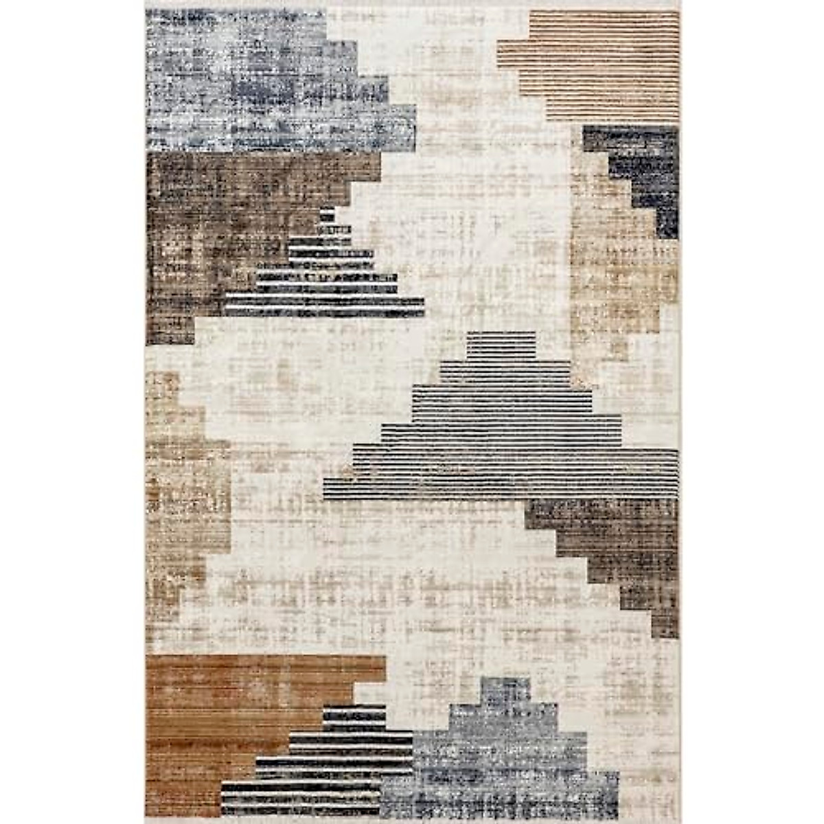 nuLOOM Fringed Performance Indoor Area Rug, Power Loomed, Easy Clean, Durable, Non-Shed, 8' x 10', Vanita Beige