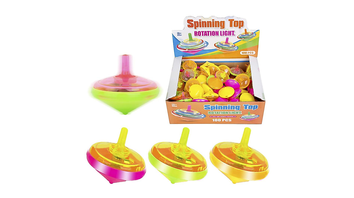 Light Up Spinning Tops - 100 LED Fun Party Favors
