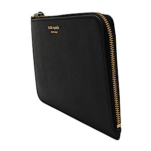 Kate Spade New York Cameron Medium L-Zip Leather Wristlet Pouch Wallet Black