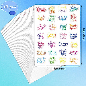 840 Pieces Inspirational Clear Bible Verse Stickers Clear Sticker Motivational Verse Encouraging Scripture Decals Pray Labels for Laptop Bottle Planner Diary Scrapbooks Album(Multicolor)