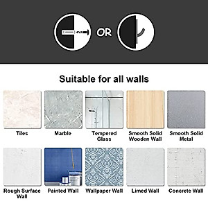 AilyHooms Shower Caddy Bathroom Shower Organizer - 3 Pack Adhesive Shower Shelves With 18 Hooks - No Drilling Wall Mounted Shower Storage Stainless Steel Rustproof Basket Rack for Bathroom Kitchen