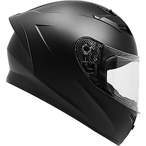 Bluetooth Motorcycle Helmet with Clear, Tinted, Iridium Shields (Medium, Flat Black)