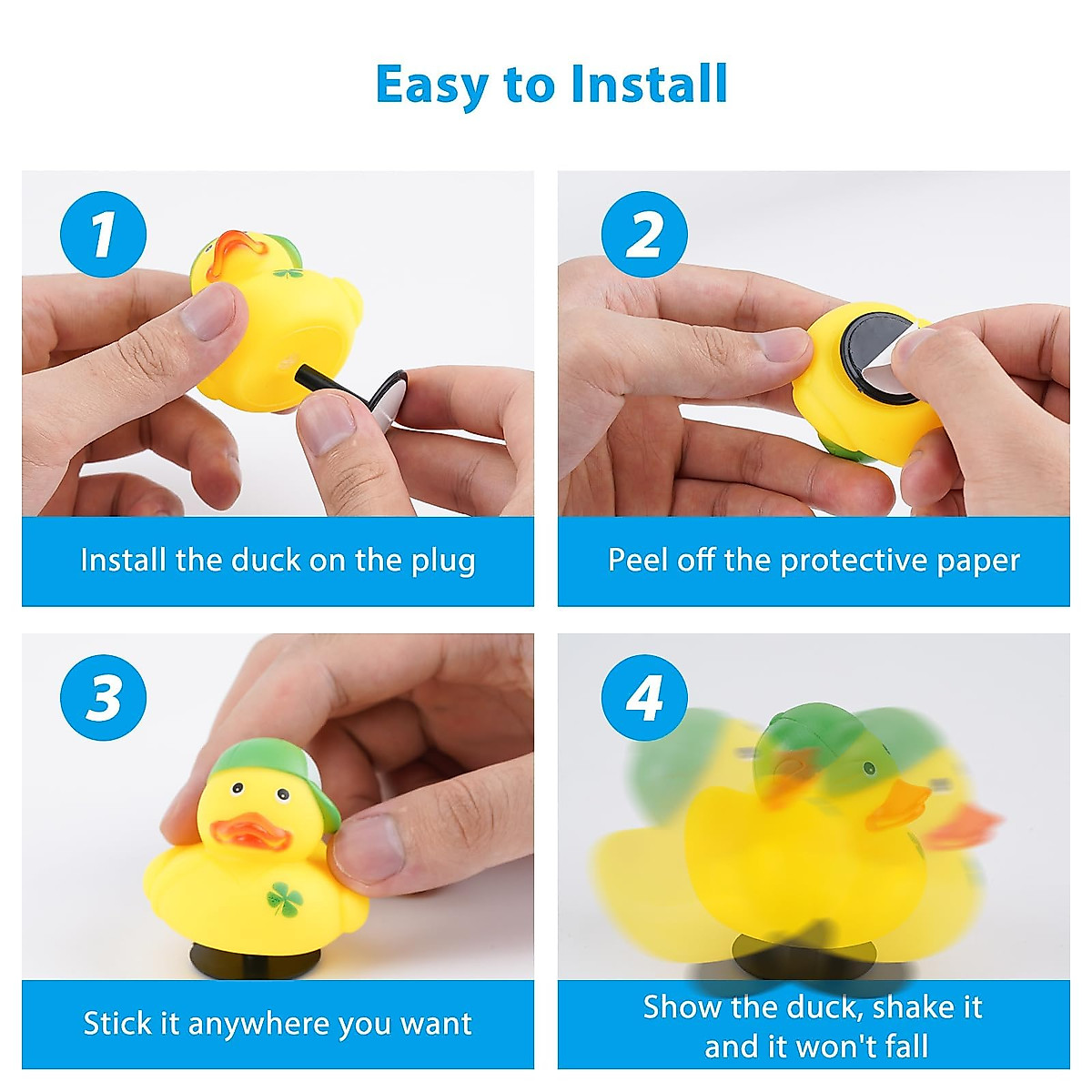 15pcs Duck Plug-Rubber Duck Mount-Plastic Duck Plug Holder for Jeep Dash Rubber Duck Holder for Dispaly Jeep Ducking Gifts(Excluding Rubber Duck) Self Adhesive
