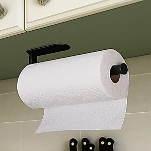 Paper Towel Holder Under Cabinet, OBODING, Black Self Adhesive Paper Towel Holder Wall Mount, Kitchen Paper Towel Holder for Kitchen Organization and Storage (12inch, 1 Pack)