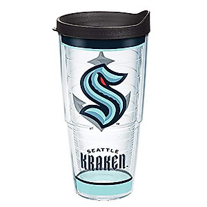Tervis Made in USA Double Walled NHL Seattle Kraken Insulated Tumbler Cup Keeps Drinks Cold & Hot, 24oz, Tradition