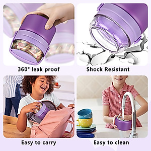 MAISON HUIS 2-in-1 Insulated Food Jar 8oz Soup Thermo with Tritan Snack Container Kids Thermo for Hot Food Lunch Containers Wide Mouth Vacuum Stainless Steel Leak Proof for School Travel