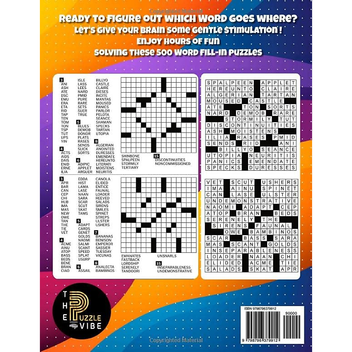 Word Fill In Puzzle Book for Adults and Teens: Fill In Puzzle Book with 500 Fill in word puzzles| Word Fill it in Puzzle Book for Seniors and Young Adults