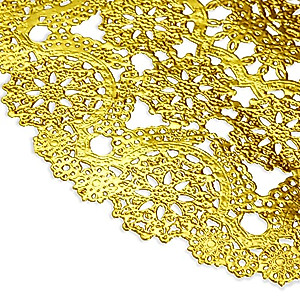 Juvale 60 Pack Gold Doilies, 12 inch Round Medallion-Style, Disposable Placemats for Party Table Decorations