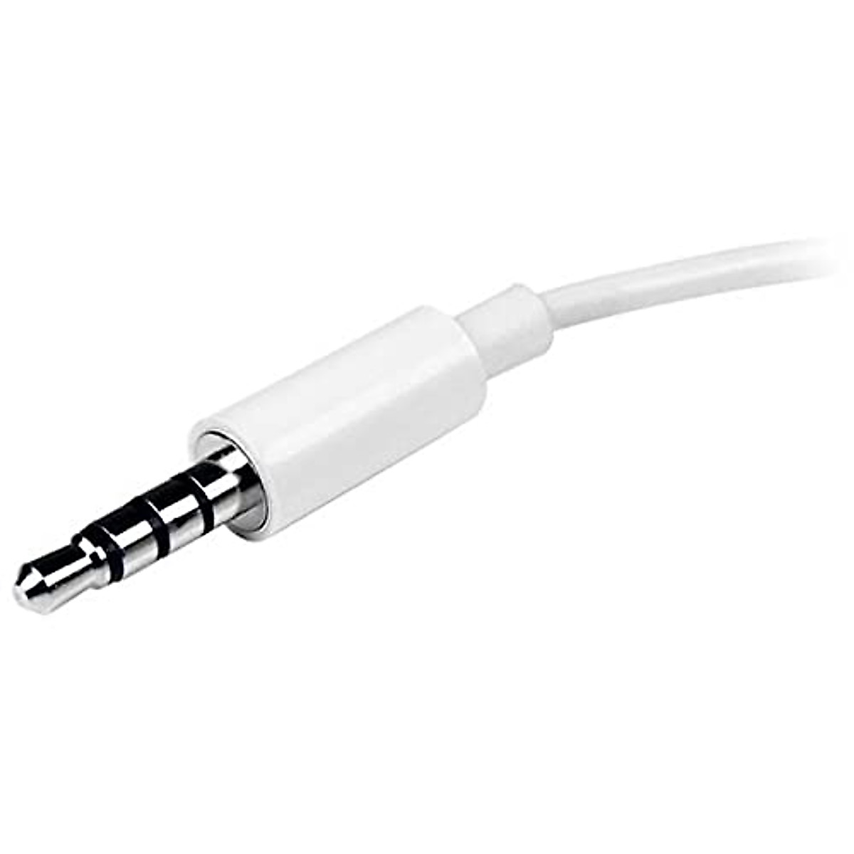 StarTech.com 4 Position Microphone and Headphone Splitter – 3.5 mm – 4 Pin / 4 Pole – Mic and Audio Combo Splitter Cable (MUYHSMFFADW), White