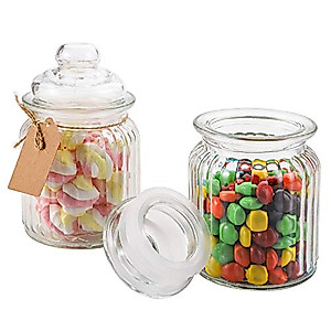 TOPZEA 12 Pack Glass Favor Jars with Airtight Lids, 8 oz Clear Glass Sugar Spice Containers Candy Apothecary Jar, Decorative Candle Holder Kitchen Food Storage Canisters for Coffee, Jam, Tea, Nuts