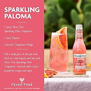 Fever Tree Sparkling Pink Grapefruit - Premium Mixer - Refreshing Beverage for Cocktails & Mocktails. Naturally Sourced Ingredients, No Artificial Sweeteners or Colors - 200 ML Bottles - Pack of 24