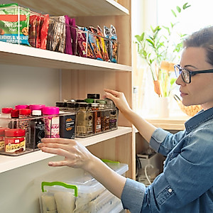 ClearSpace Plastic Pantry Organization and Storage Bins with Dividers & Lids – Perfect Kitchen Organization or Kitchen Storage – Fridge Organizer, Refrigerator Bins, Cabinet Organizers, 4 Pack