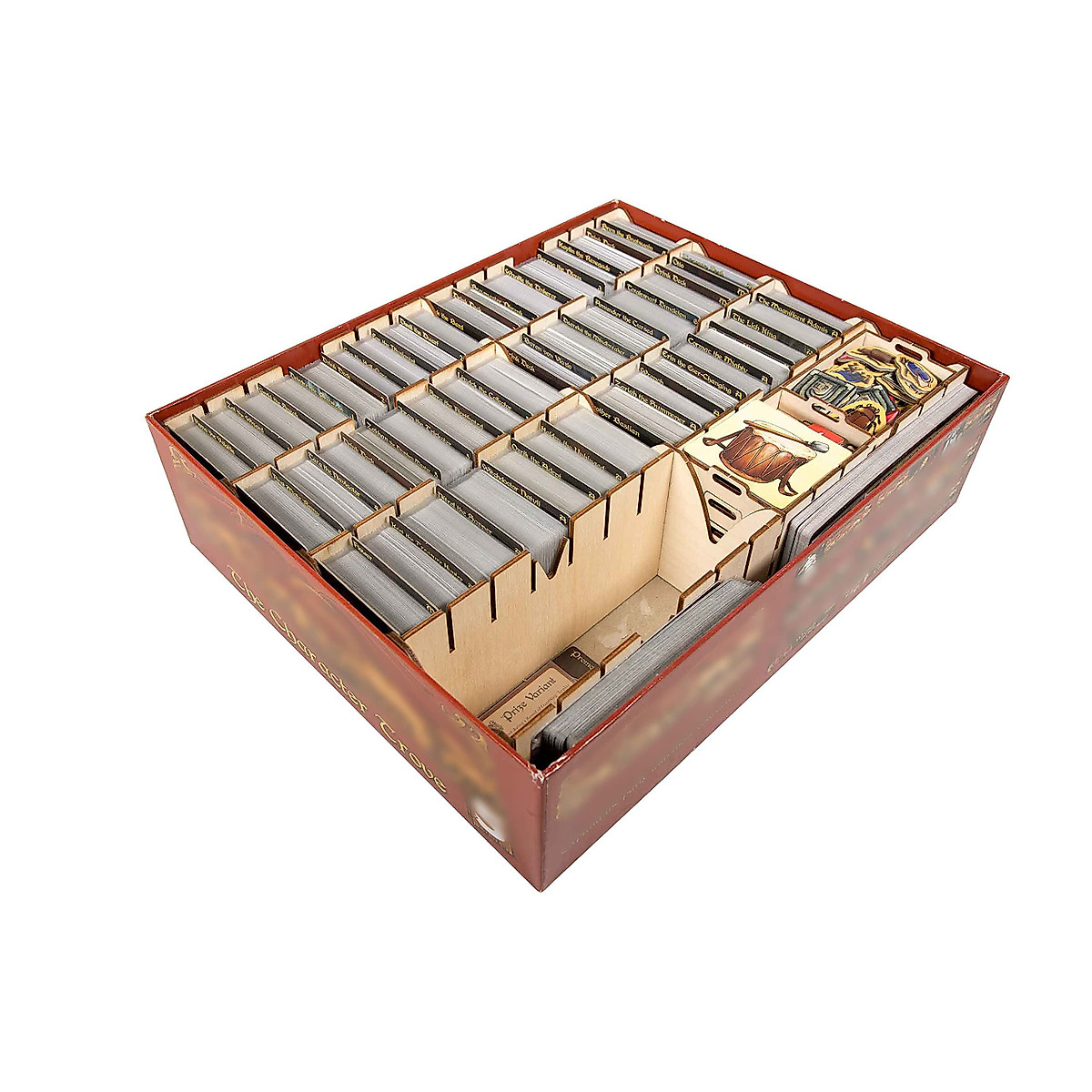 The Broken Token Game Organizer Compatible with Red Dragon Inn: The Character Trove - Wooden Game Organizing Box with Multiple Trays, Dividers and Rows