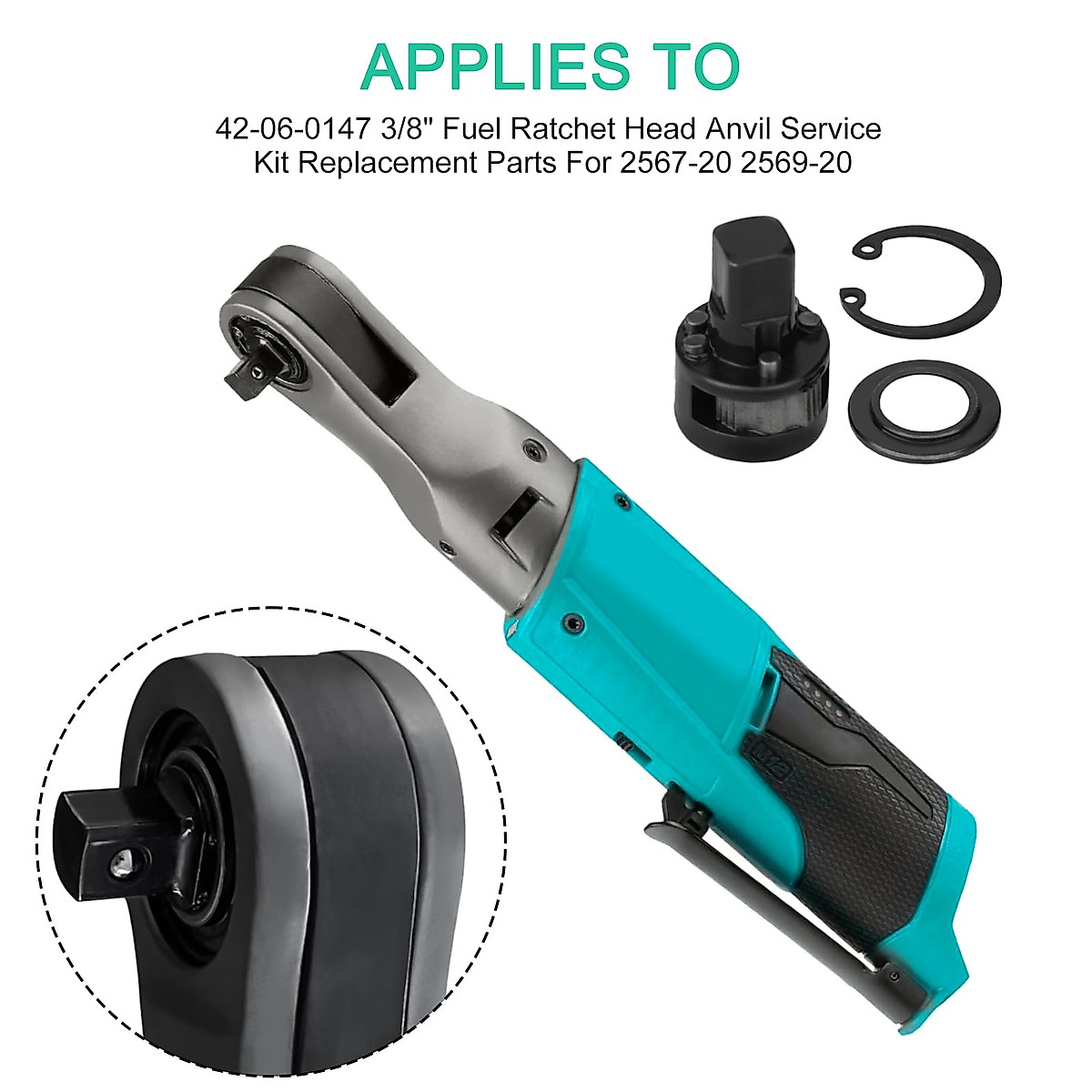 42-06-0147 Fuel Cordless Ratchet Wrench Anvil Repair Kit for 2567-20 2569-20 3/8" M12 High Precision Replacement Parts
