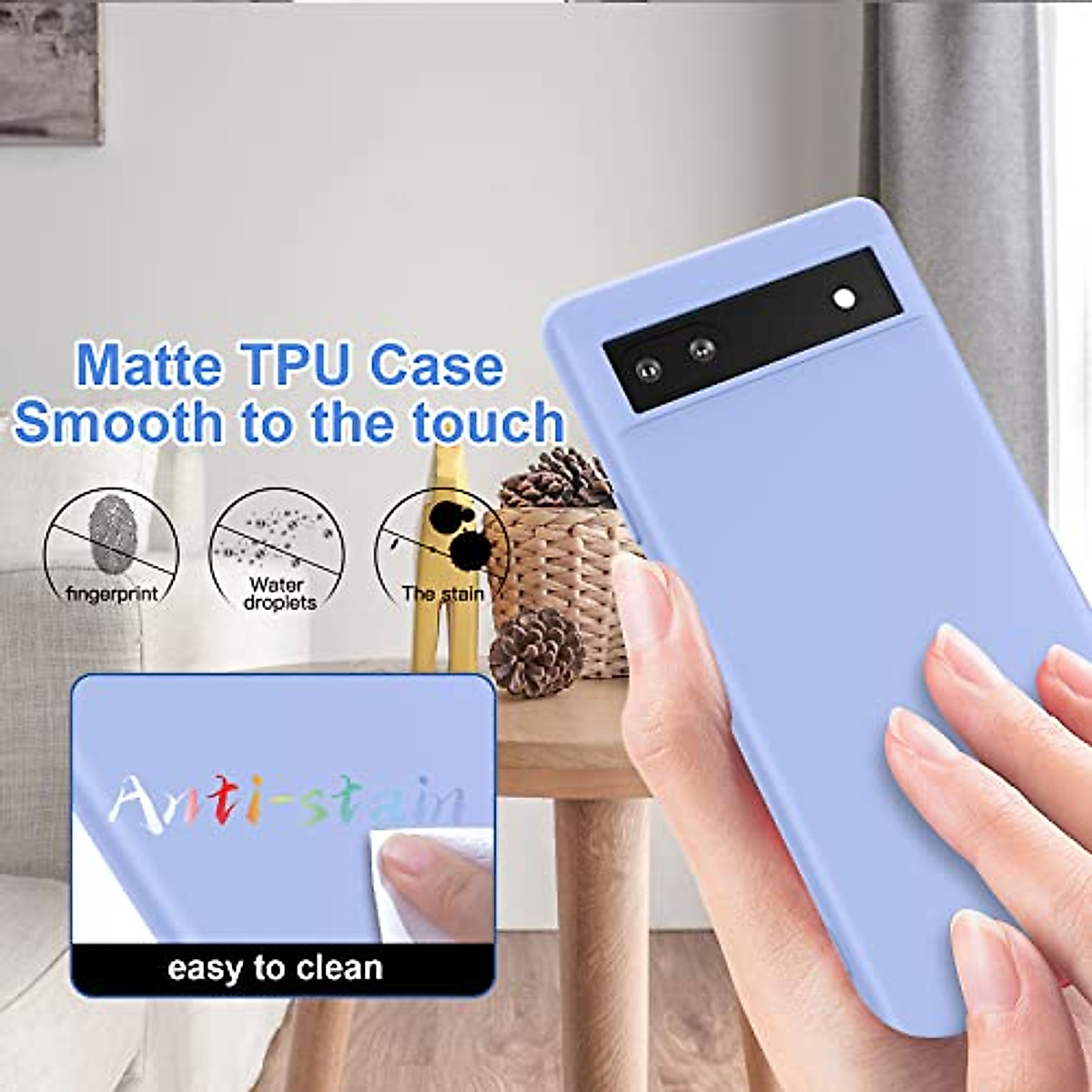 Foluu Silicone Case for Google Pixel 6A, Pixel 6A Liquid Gel Rubber Bumper Case with Soft Microfiber Lining Cushion Slim Hard Shell Shockproof Protective Cover for Google Pixel 6A 2022 (Purple)