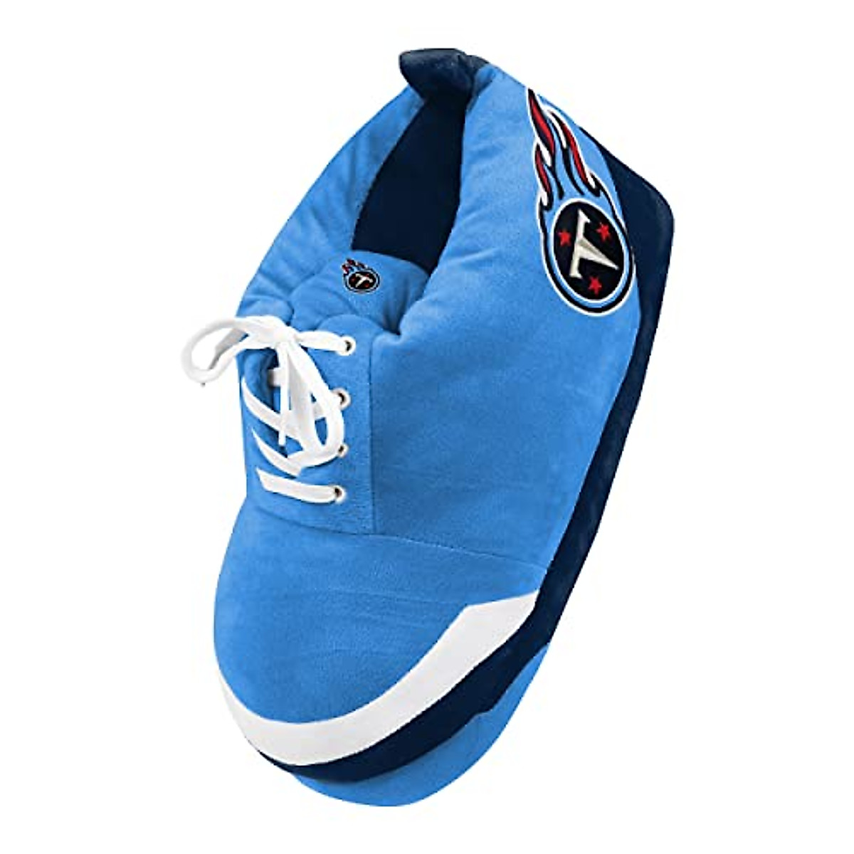 FOCO Tennessee Titans Plush Sneaker Slipper - Mens Large