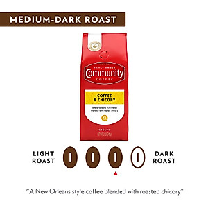 Community Coffee Coffee & Chicory Ground Coffee, Medium Roast, 32 Ounce (Pack of 2)