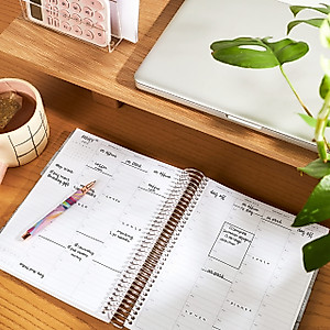 7" x 9" Platinum Spiral Coiled Life Planner (July 2023 - June 2024) - Abstract Circles Classic Cover + Canvas Interior Pages. Hourly Weekly & Monthly Agenda by Erin Condren