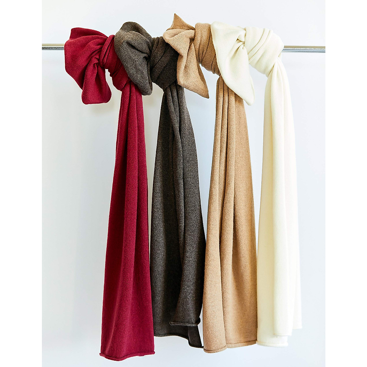 State Cashmere Unisex Long Jersey Knit Scarf Made with 100% Pure Inner Mongolian Cashmere - Elegant, Soft, & Versatile - Ultra Warm Winter Accessories - (Pale Charcoal, 80"x13.5")