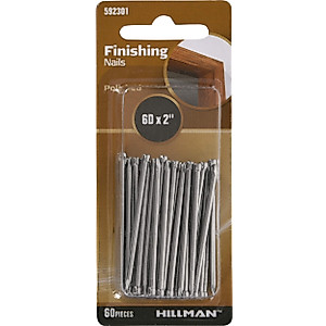 Hillman 592301 Polished Finishing Nails (6D x 2") - 60 Pieces, Silver