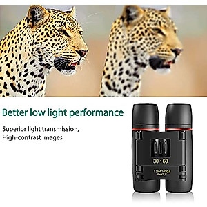 ZIYOUHU 30x60 Binoculars Small Compact Light Binoculars, Suitable for Adults and Children Bird Watching Travel Sightseeing, Waterproof Lightweight Small Binoculars, with Clear Low-Light Vision…
