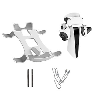 VR Storage Stand Bracket for PS VR2,VR Headset & Controllers Holder Display Station with Charging Cable,Settled on The 𝙋𝙎5 Console,VR Accessories