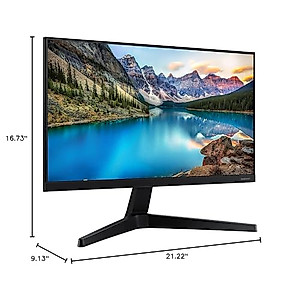 SAMSUNG T37F Series 24-Inch FHD 1080p Computer Monitor, 75Hz, IPS Panel, HDMI, Display Port, VESA Compatible, 3 Yr WRNTY (LF24T374FWNXGO),Blue/black