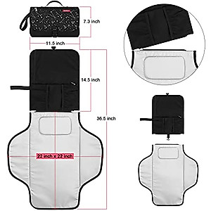 Portable Diaper Changing Pad, Jierwillao Portable Changing Pads with Smart Wipes Pocket