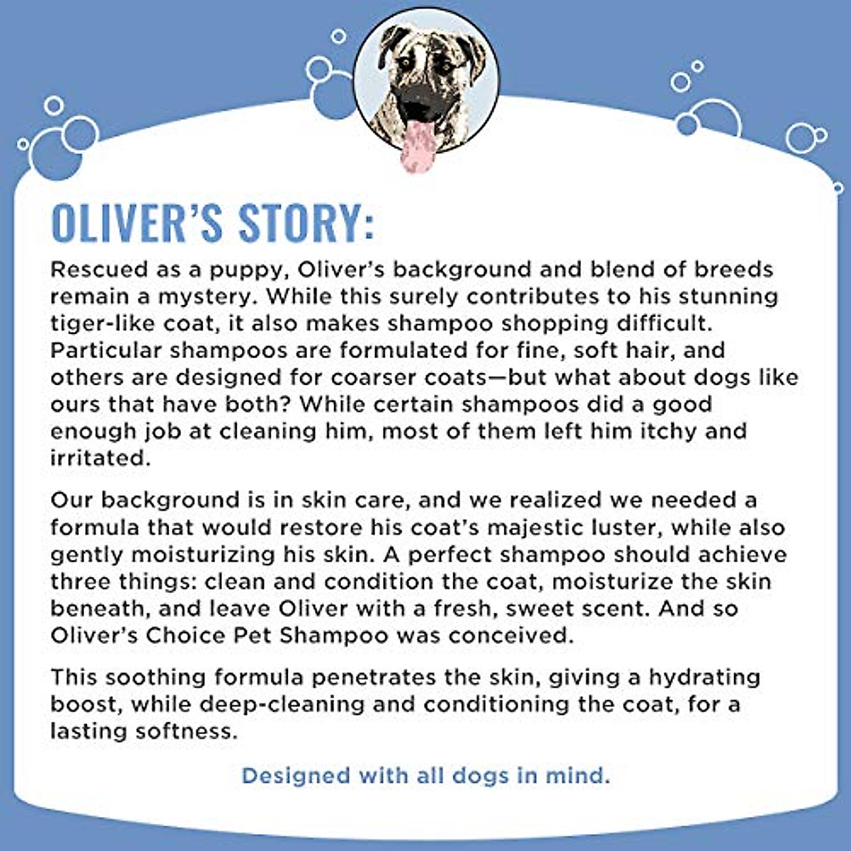 Dog Shampoo with Oatmeal and Aloe. Shea Butter for Smelly Dogs, Puppy Shampoo by Oliver's Choice 14 oz