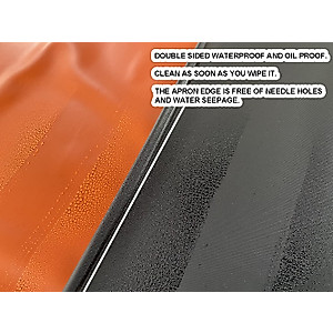 ETBOL Chemical Resistant Vinyl Apron - Black Plus Size Unisex PVC Aprons for Dishwashing,Dog Grooming,Gardening,Fish Cleaning,Lab Work