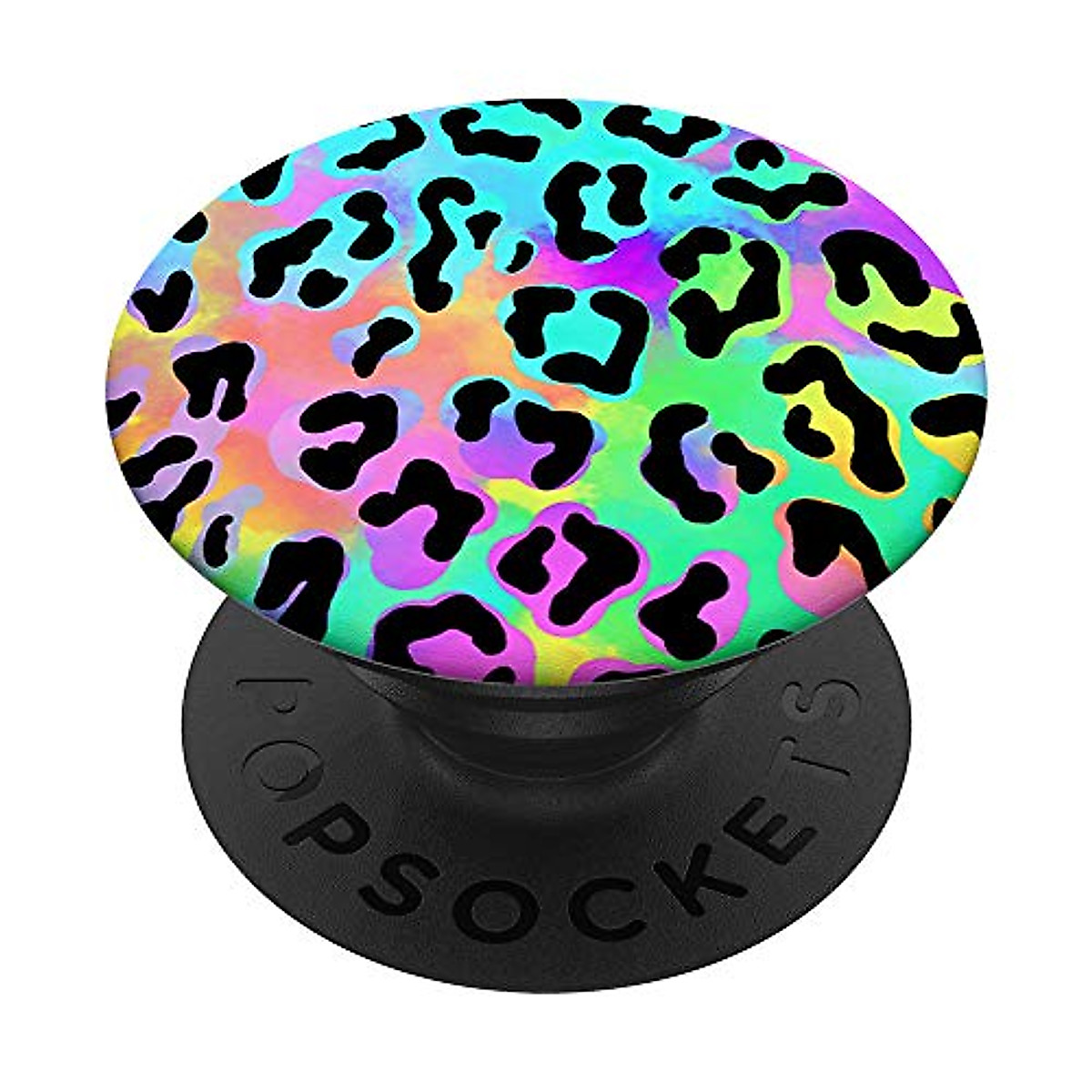 Leopard Print in Green Cyan Pink Blue Yellow Orange AEHP433 PopSockets PopGrip: Swappable Grip for Phones & Tablets