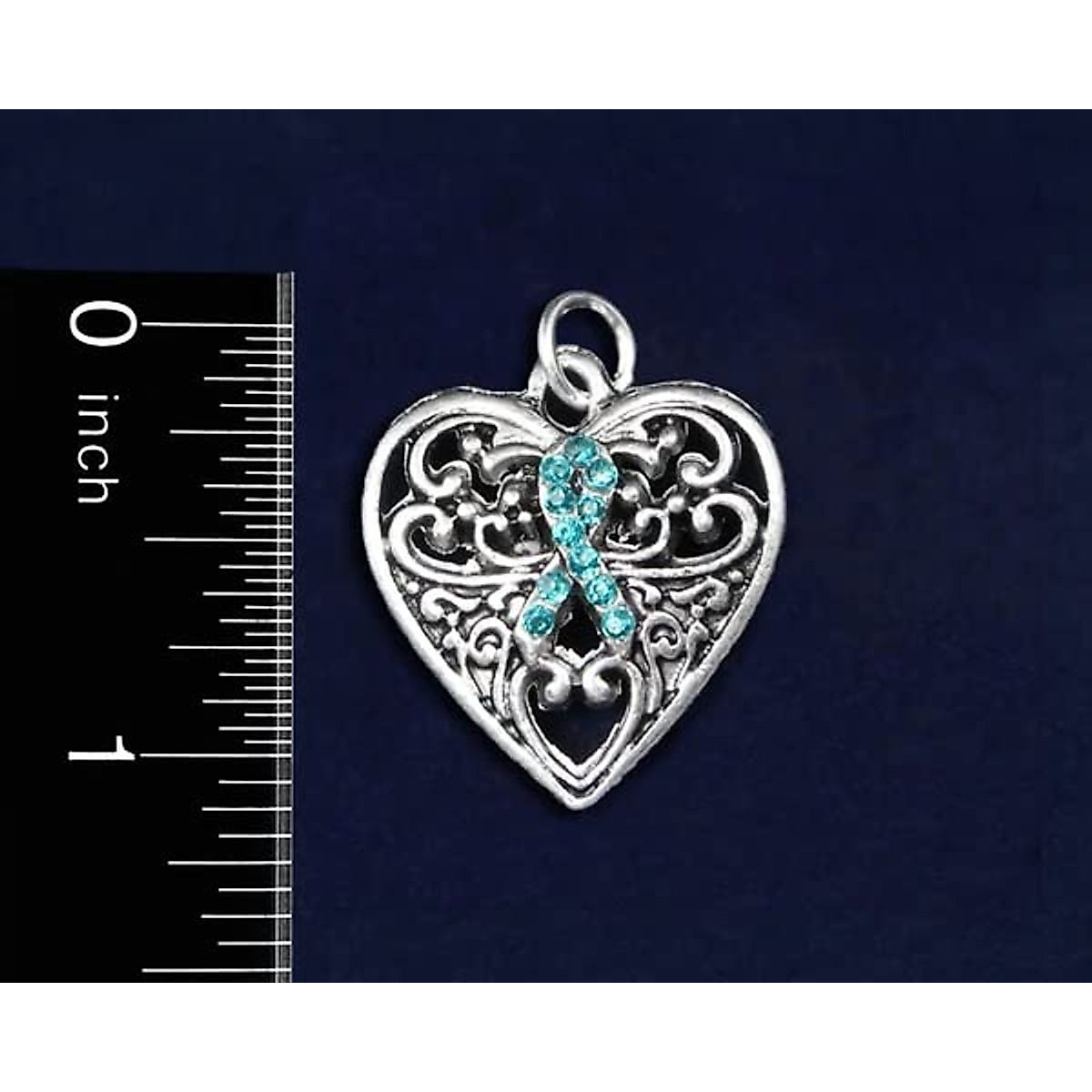 Fundraising For A Cause | Teal Ribbon Awareness Hope, Courage, Strength Bracelet - Jewelry for Ovarian Cancer, PTSD, Sexual Assault Awareness Gift-Giving (1 Bracelet)