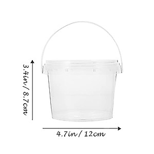 Zerodeko 10Pcs Ice Cream Bucket Clear Plastic Storage Buckets Reusable Ice Cream Freezer Storage Containers with Lids Transparent Tub for Kitchen 0.5L
