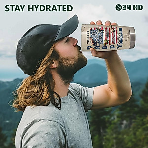 34HD Daddysaurus Tumbler with Lid, 20oz Stainless Steel Insulated Dinosaur Dad Mug, Funny Daddy Drinking Cup, Birthday Christmas Father Day Gifts for New Papa Bonus Dad Husband Grandpa