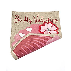 Evergreen Embellish Valentine's Day Cupcake Burlap Garden Flag | 18 x 12.5 inches | Indoor Outdoor Weather Resistant | Décor for Homes and Gardens