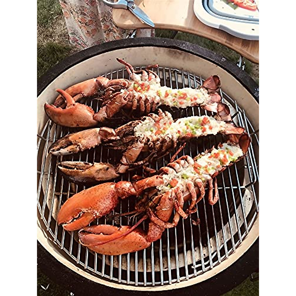 WHNB Mini Grill Garden Ceramic Charcoal Grills Multifunctional Outdoor Without Side Table-Black/13 Inch