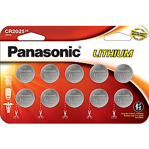 Panasonic CR2032 3.0 Volt Long Lasting Lithium Coin Cell Batteries in Child Resistant, 4 Pack & Panasonic CR2025 3.0 Volt Long Lasting Lithium Coin Cell Batteries in Child Resistant, 10 Pack
