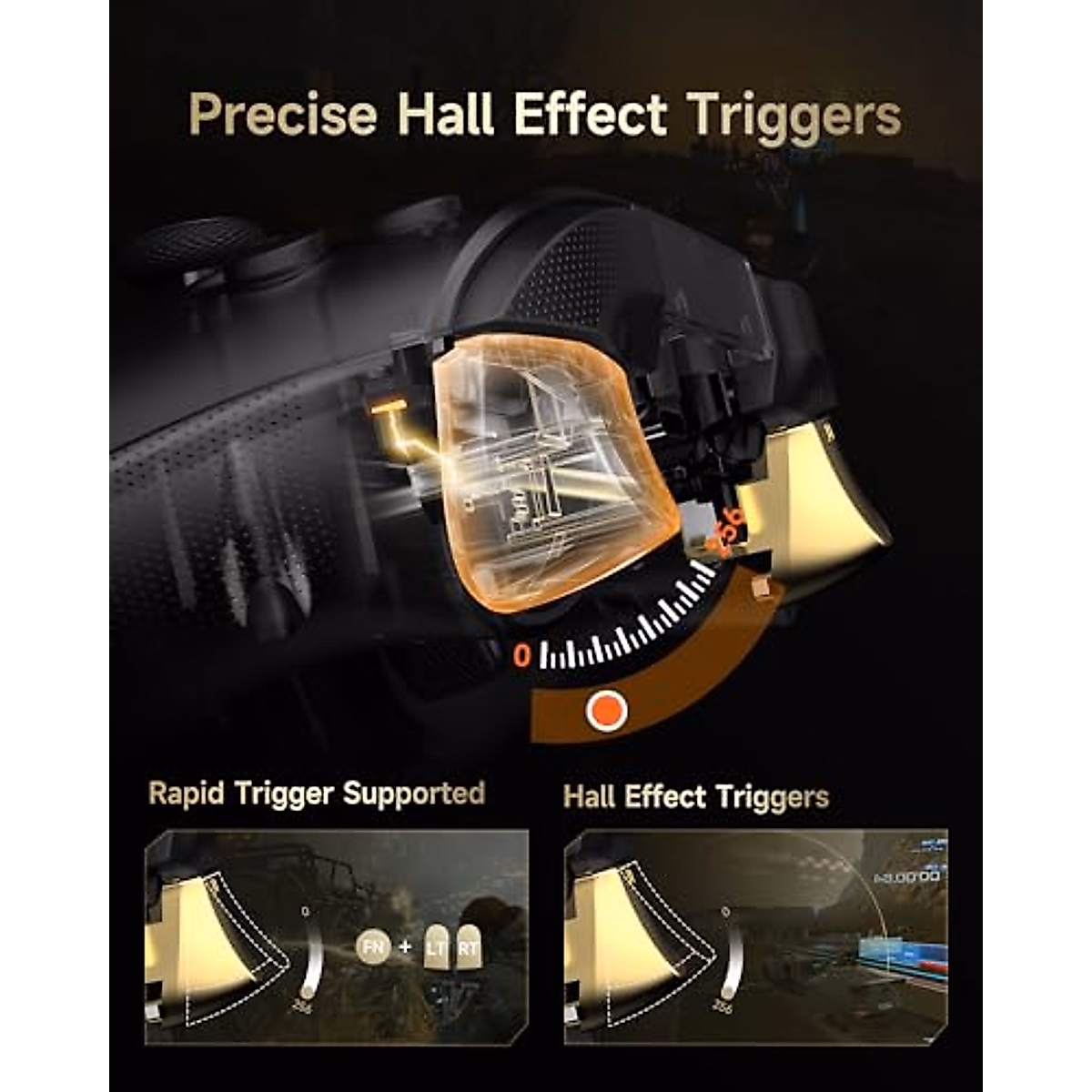 EasySMX D05 PC Controller - Enhanced Wireless Bluetooth Pro Controller with Charging Dock/Hall Sensor/RGB Lighting - No Stick Drift, No Dead Zone - Work for Windows PC, Android, Steam and Switch