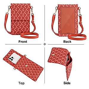 seOSTO Cell Phone Purse, Lightweight Small Wallet Purses and Handbags with 2 Shoulder Strap for Women (orange)