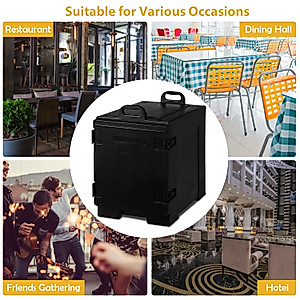 ARLIME 2PCS Insulated Food Pan Carrier, End-Loading Insulated for 5 Full-Size Pans, Food-Grade LLDPE Material, 81 Quart Portable Food Warmer, Ideal for Canteen and Restaurant Use, Black