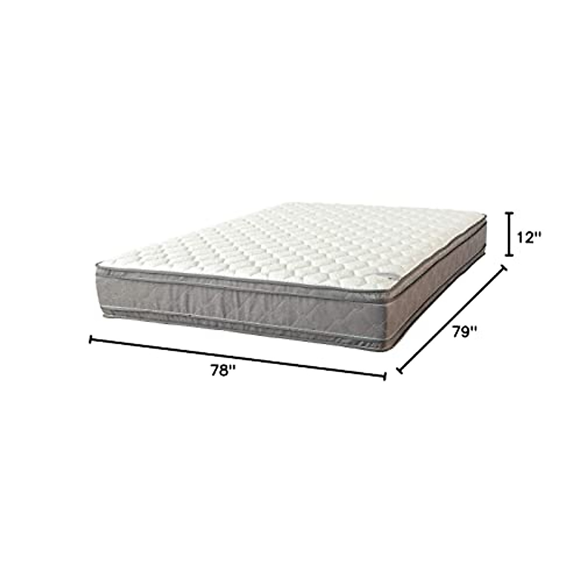 Nutan 12-Inch Double Sided Foam Encased Double Pillow Top Medium Plush with Exceptional Back Support innerspring Mattress,King Size