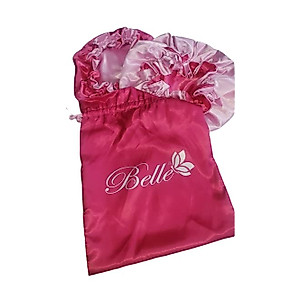 KiraBelle Matching Mommy and Me Satin Bonnet Set w/Travel Bag (Fuchsia) Christmas, Mother's Day, Easter, Birthday