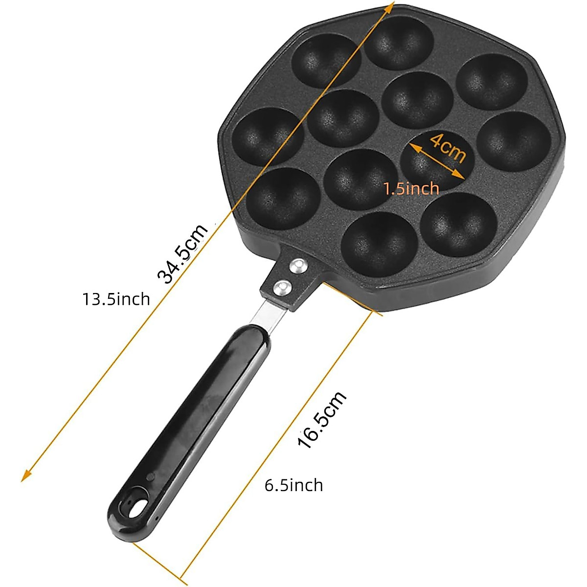 Takoyaki Maker, Non Stick Pan Easy and Simple to Make Japanese Takoyaki Octopus Ball Ideal for Mini Pancake Cake Pop Pan and Takoyaki Maker for Danish Stuffed