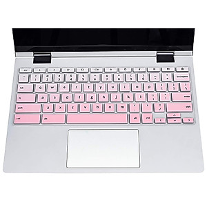 Keyboard Cover Skin for Lenovo Chromebook Flex 3 11"/IdeaPad 3 Chromebook 11.6 / Spin X360 Chromebook/Chromebook Flex 5 5i 13 / Chromebook C330 C340 100e 300e 500e 11.6, Ombre Pink